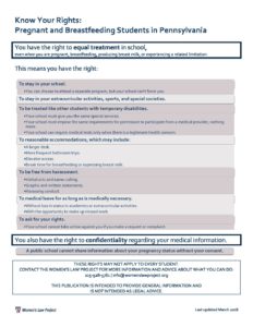 Know-Your-Rights-Handout-Pregnant-and-Breastfeeding-Students | Women's ...